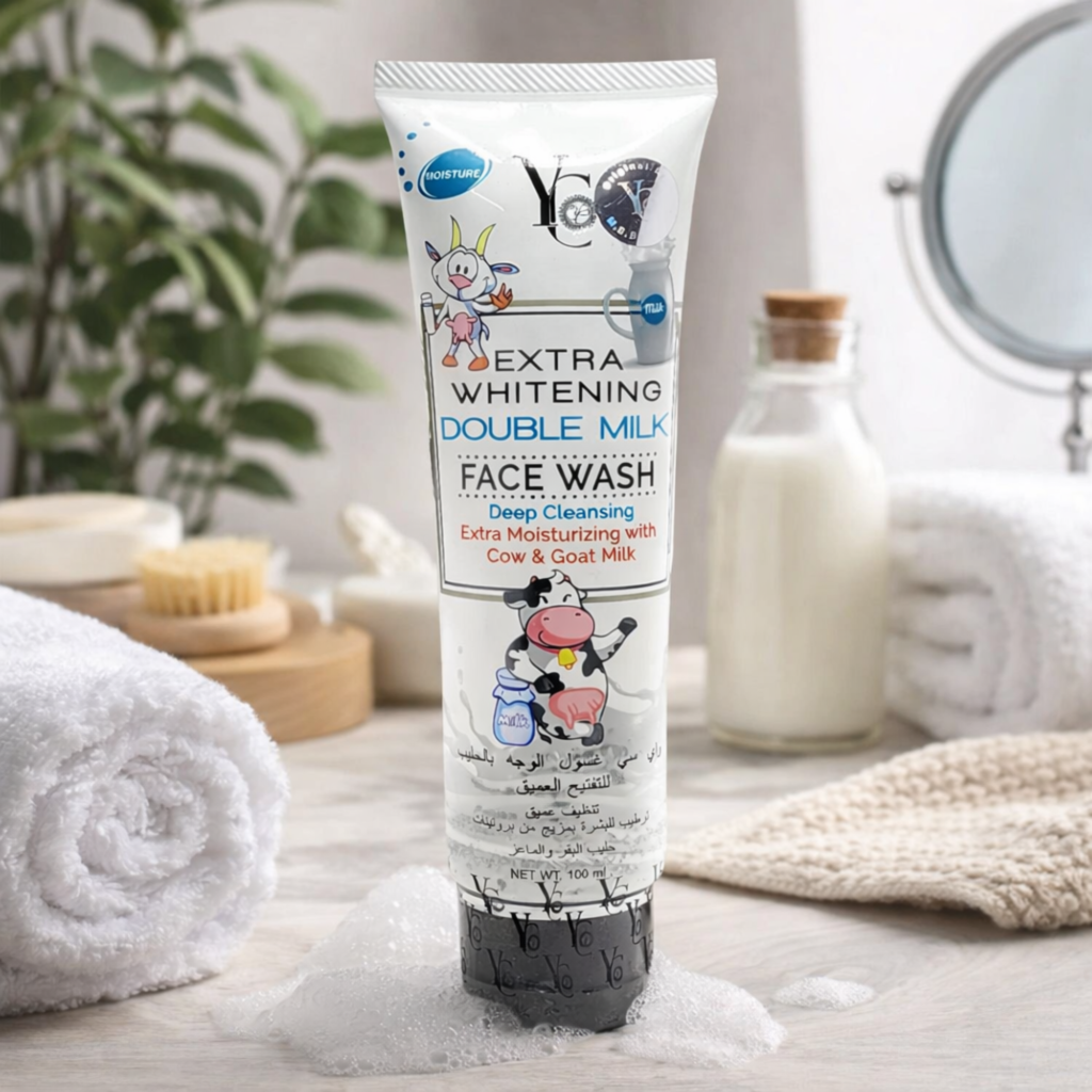 YC Extra Whitening Double Milk Face Wash 100ml | Cow & Goat Milk | Deep ...